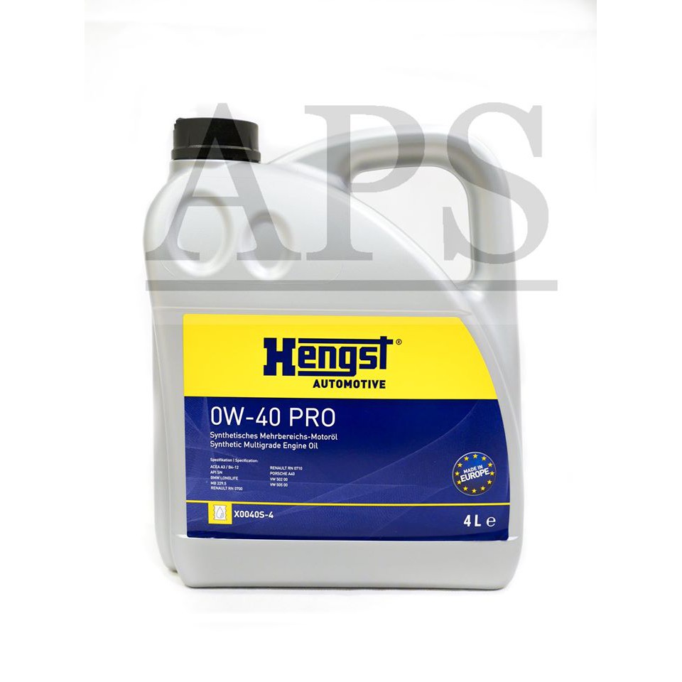 HENGST 0W-40 PRO SYNTHETIC MULTIGRADE ENGINE OIL (4L) | Shopee Malaysia