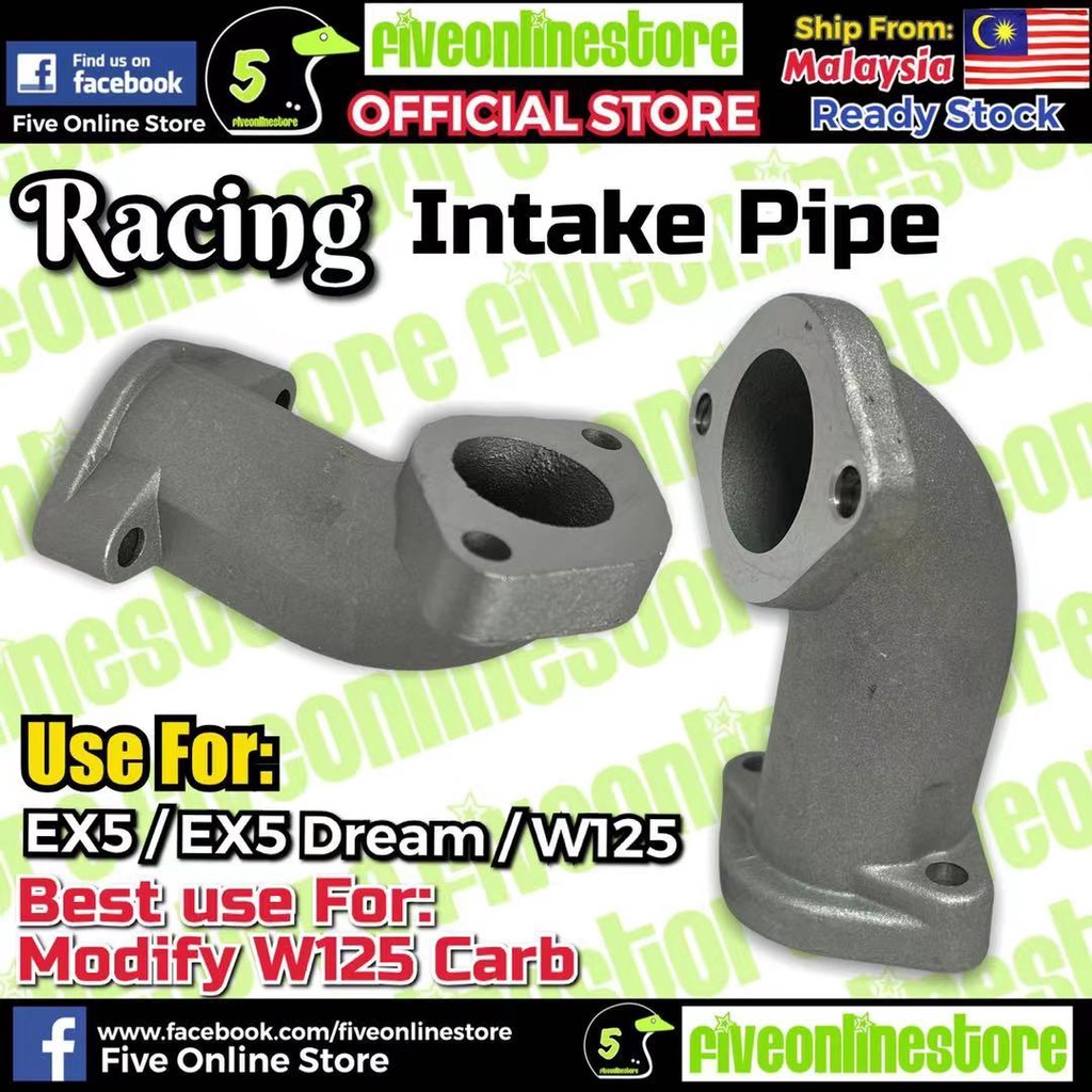 Racing Intake Pipe W125 EX5 Dream HP Wave125 Tengkuk Carburetor 20.5mm ...