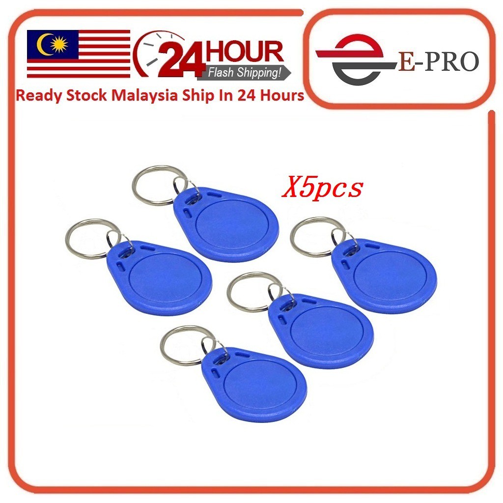5Pcs 125Khz RFID Key Token Tags Keychain ID Card For Door Access ...