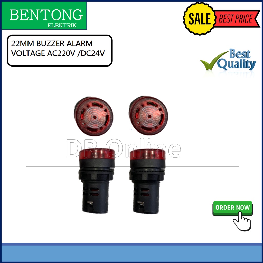 Buzzer 22MM Panel Buzzer Sound With Flashing Led Light AC220V /DC24V ...