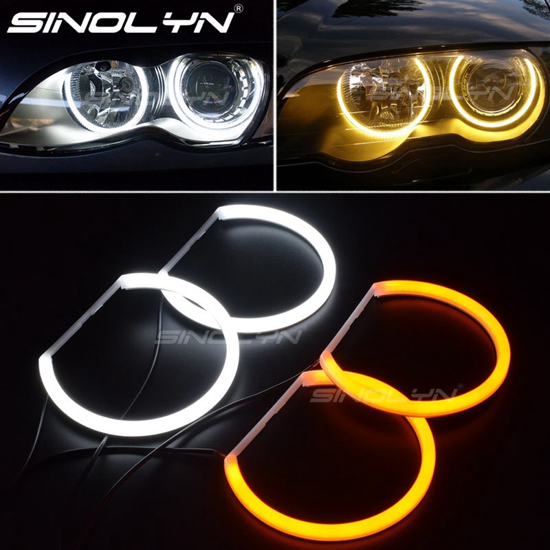 Switchback Cotton Light Halo Rings DRL LED Angel Eyes Kit For BMW 3 5 7 ...