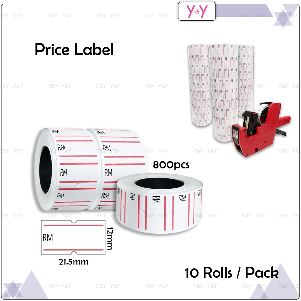 10 Rolls Price Label / Price Sticker / Price Tag / Sticker Harga ...