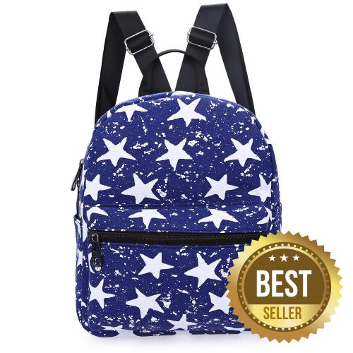 EYE PRINT PATTERN ZIPPER CANVAS BACKPACK FOR WOMEN (DEEP BLUE) | Shopee ...