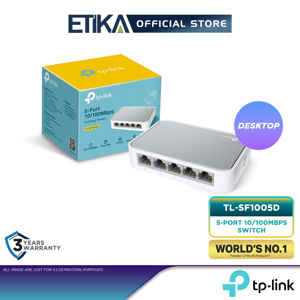 TP-Link TL-SF1005D | LS1005 | Unmanaged 10/100Mbps Switch | Shopee Malaysia