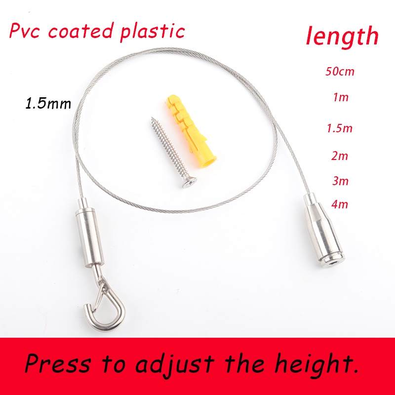 Safety Hook Straight Lock Light Steel Cable Ceiling Wall Chart Hanging ...