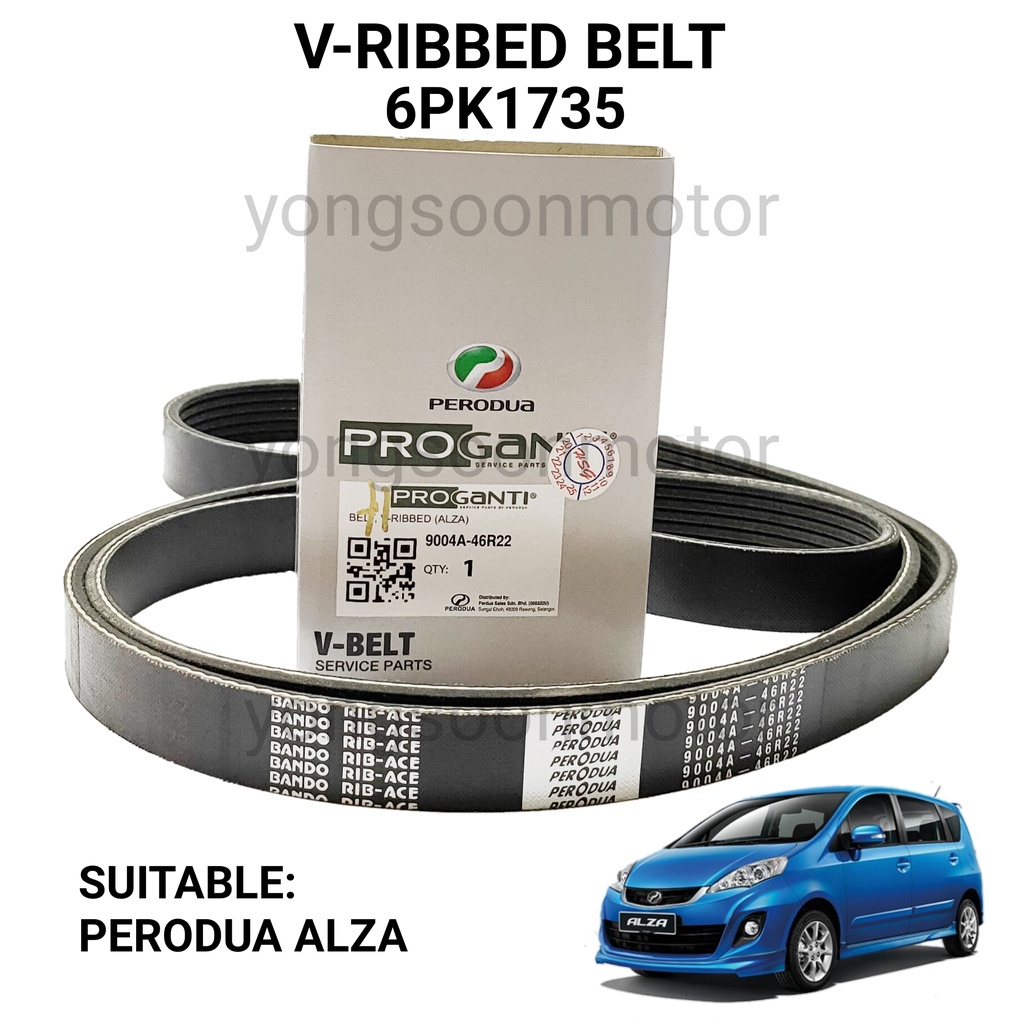 ORIGINAL PERODUA FAN BELT / V-RIBBED BELT 6PK1735 9004A-46R22 PERODUA ...