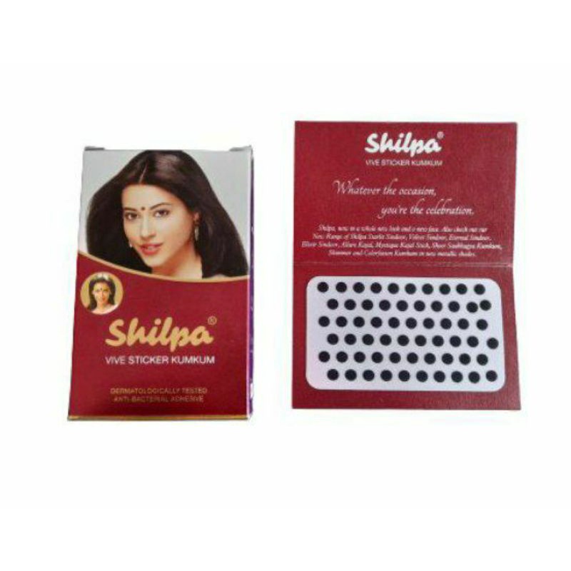 Shilpa, Sun Gold & Eyetex Pallavi Bindi/Pottu Sticker (Black/Deep Red ...