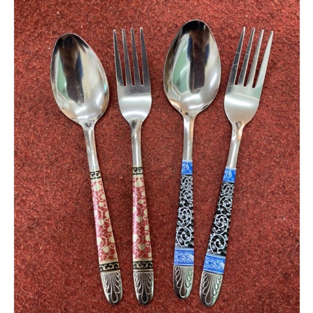 Stainless Steel Cutlery With Pattern Handle Beautiful Design Thick ...