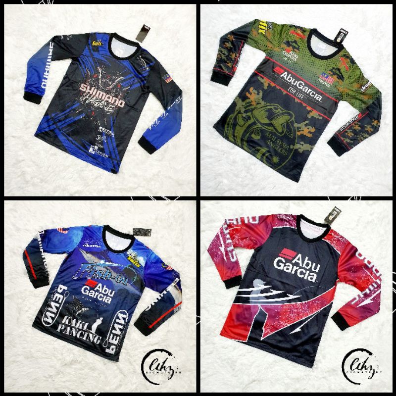 Baju Jersi Pancing /Anglers Club / Abu Garcia Shimano Sublimation ...