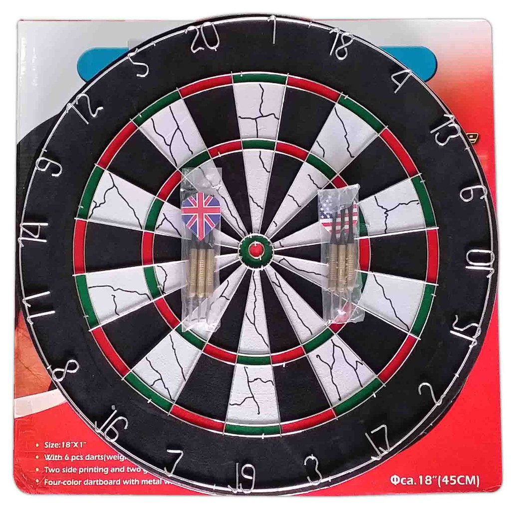 Dual Side Tournament Dart Board 18" x 1" (Free 6 Darts) | Shopee Malaysia