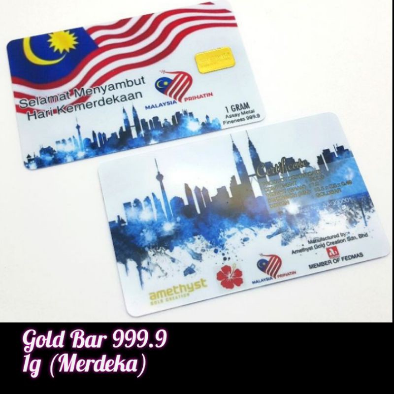 Goldbar Merdeka Emas 999(1g-100% Tulen)~Ready Stock~ | Shopee Malaysia