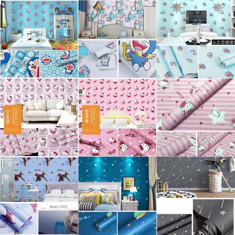 Pvc Cartoons Wallpaper DIY sticker gread B 45cm x 10meter Self adhesive ...