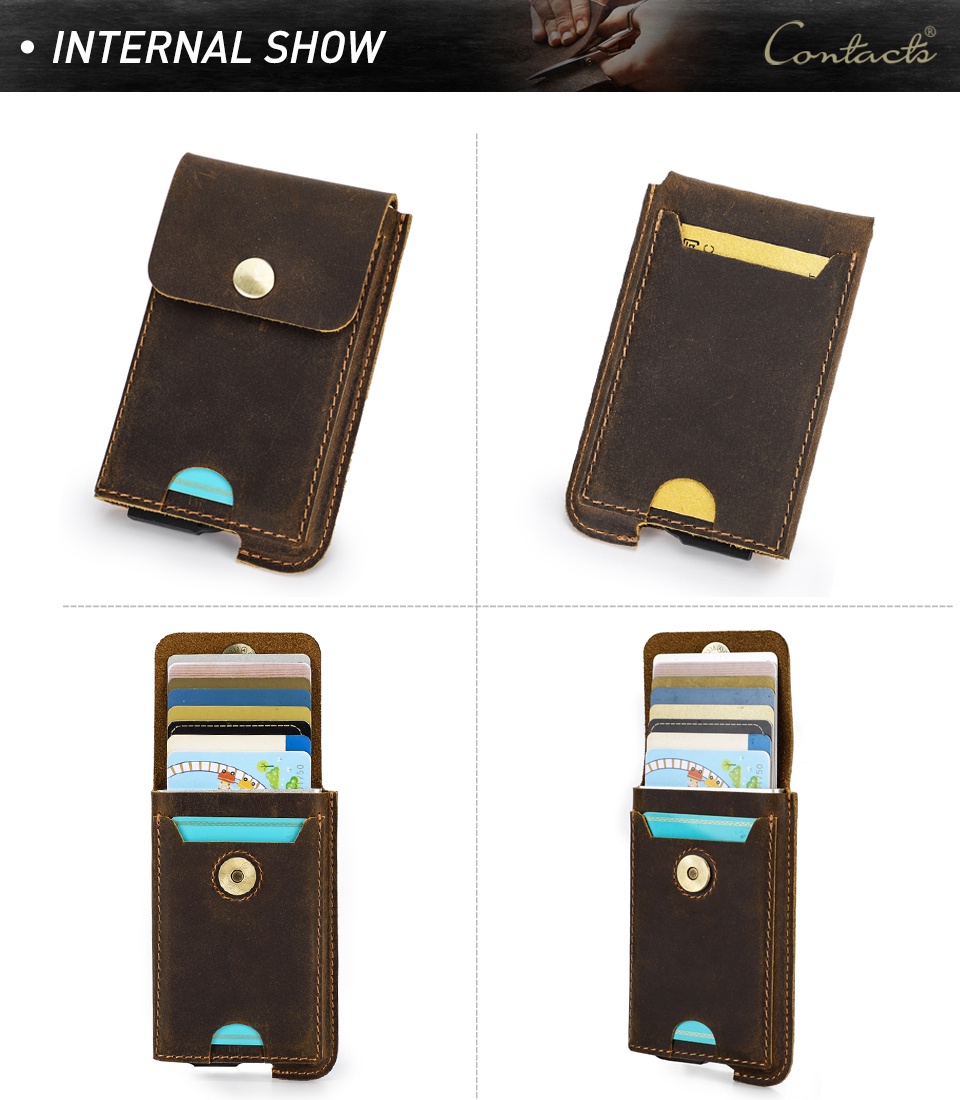 CONTACT'S Men's Credit Card Holder Wallet RFID Genuine Leather | Shopee ...