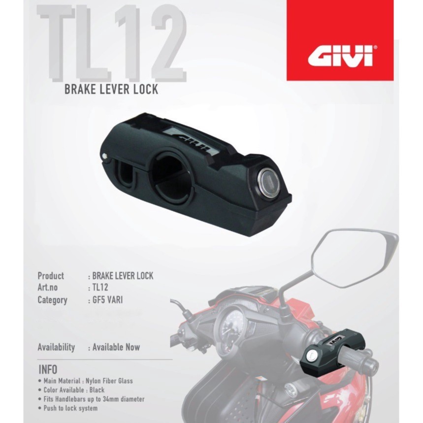 GIVI TL12 | BRAKE LEVER LOCK (MOTORCYCLE SECURITY LOCK) | Shopee Malaysia