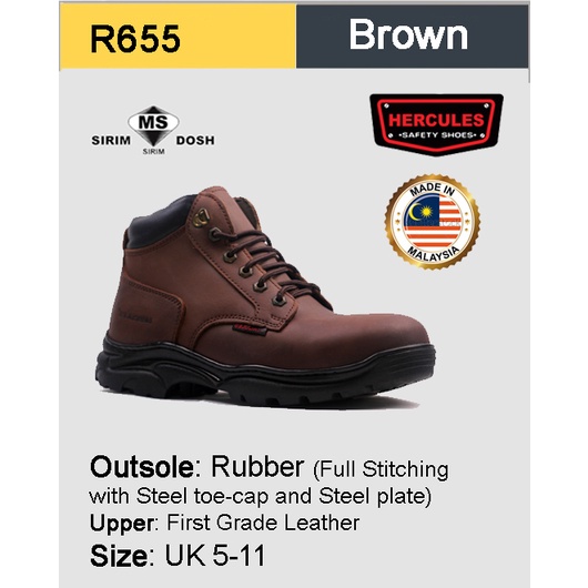 Hercules Safety Shoes boot First Grade Cow Leather R655 SIRIM DOSH ...
