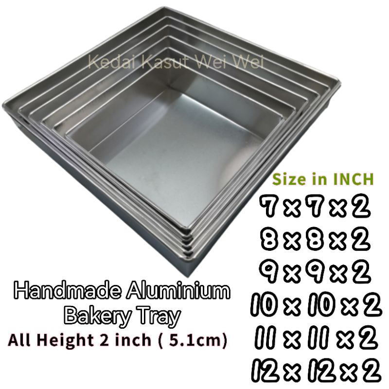 Handmade Aluminium Bakery Tray Height 2inch length and width 7/8/9/10 ...