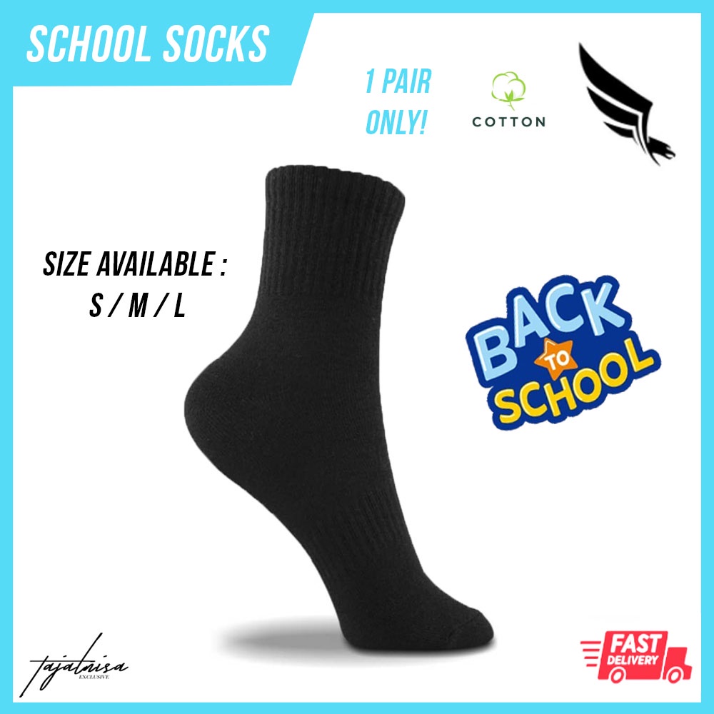 ⏰BACK TO SCHOOL⏰ Stoking Sekolah stokin kerja cotton black socks stokin ...