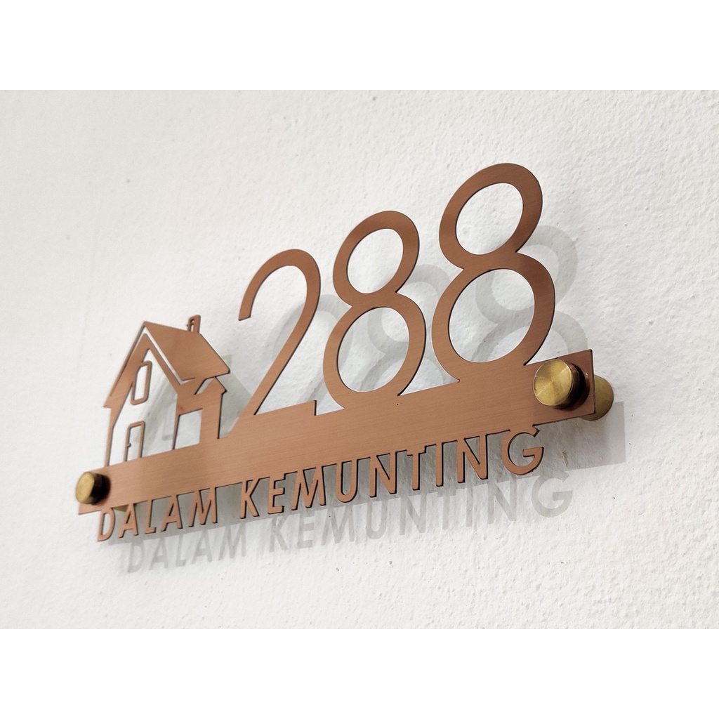 Stainless Steel 304 Modern Metal Home Address Plate House Number Sign ...