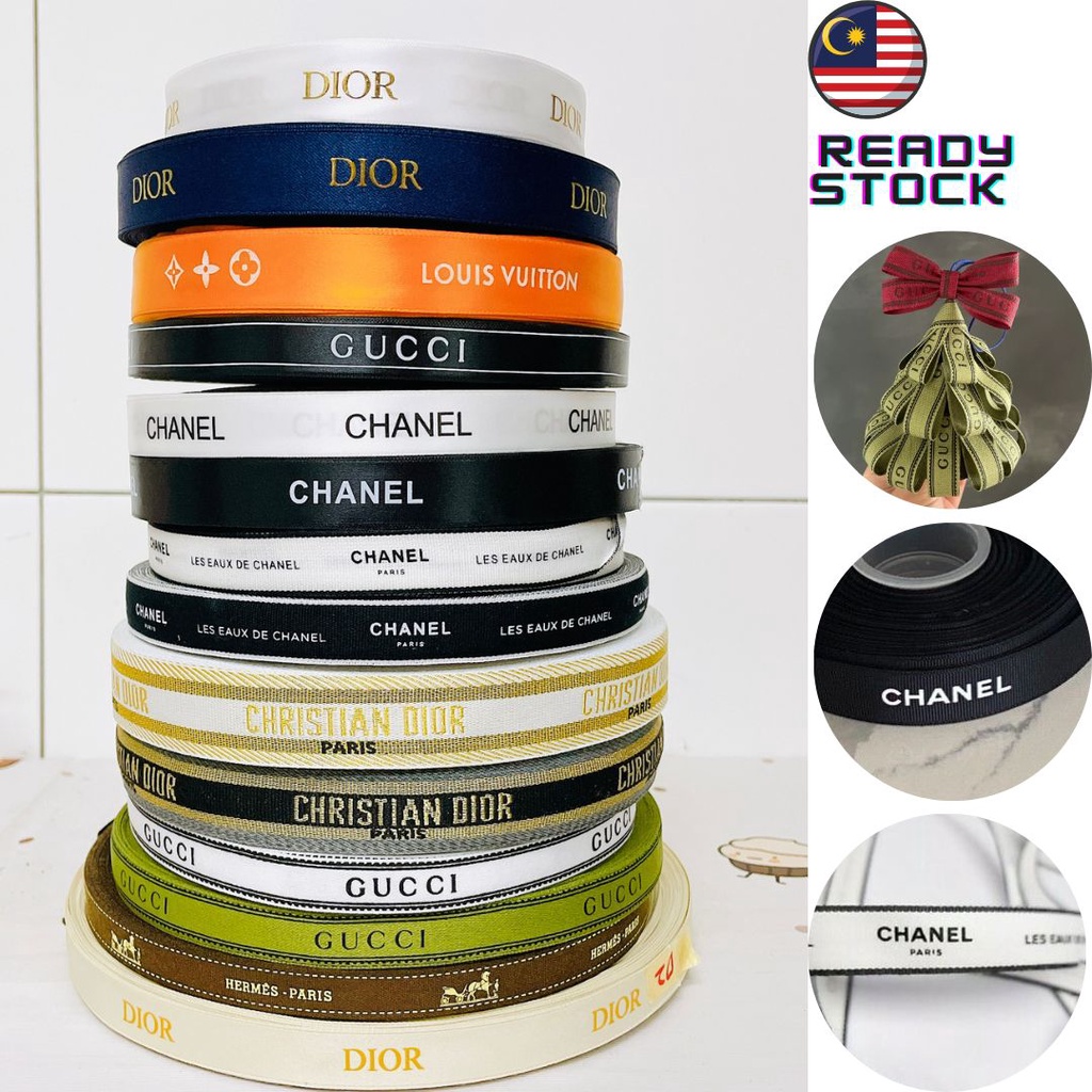 Branded Ribbon CD LV H Channel Classic Ribbons Pembalut Hadiah Gift ...