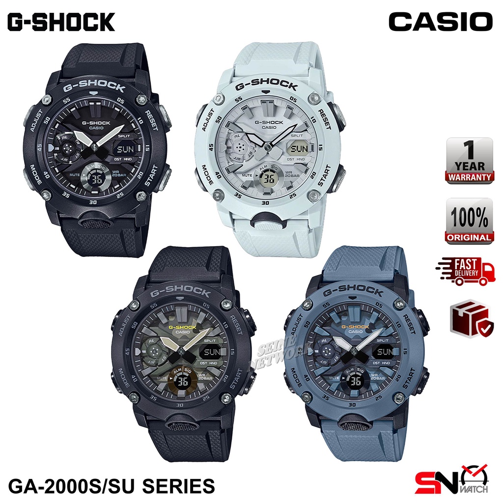 Casio G-Shock GA-2000S GA-2000SU Analog Digital Carbon Core Guard Resin ...