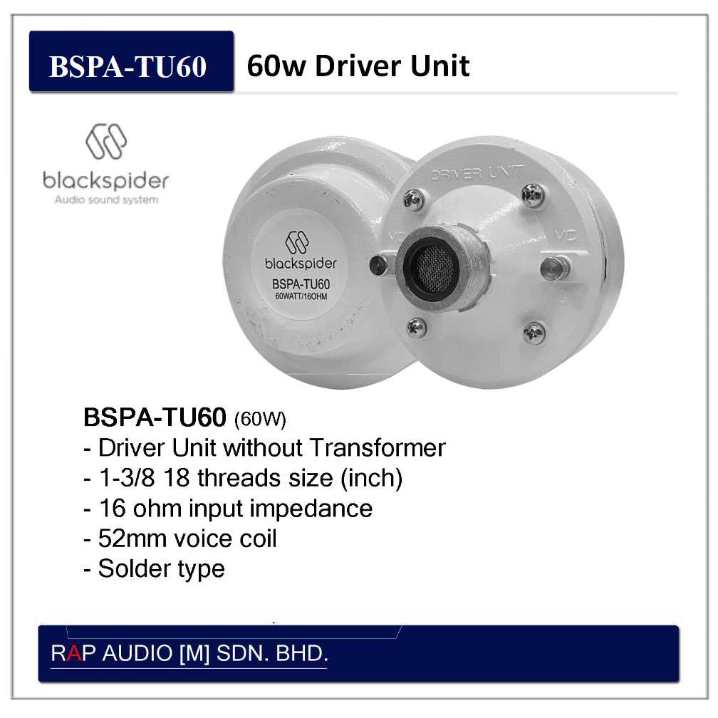 BLACK SPIDER (BSPA-TU60) 60W DRIVER UNIT | Shopee Malaysia