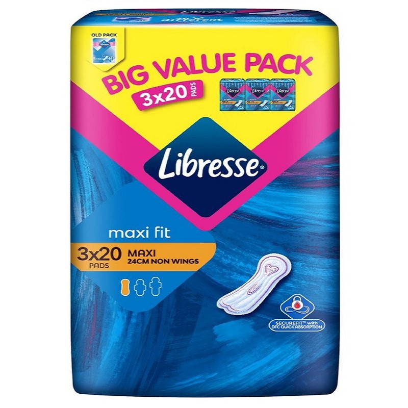 Libresse Big Value Pack Maxi Non Wings / Maxi Wings 24cm - 32cm ( 3x20 ...