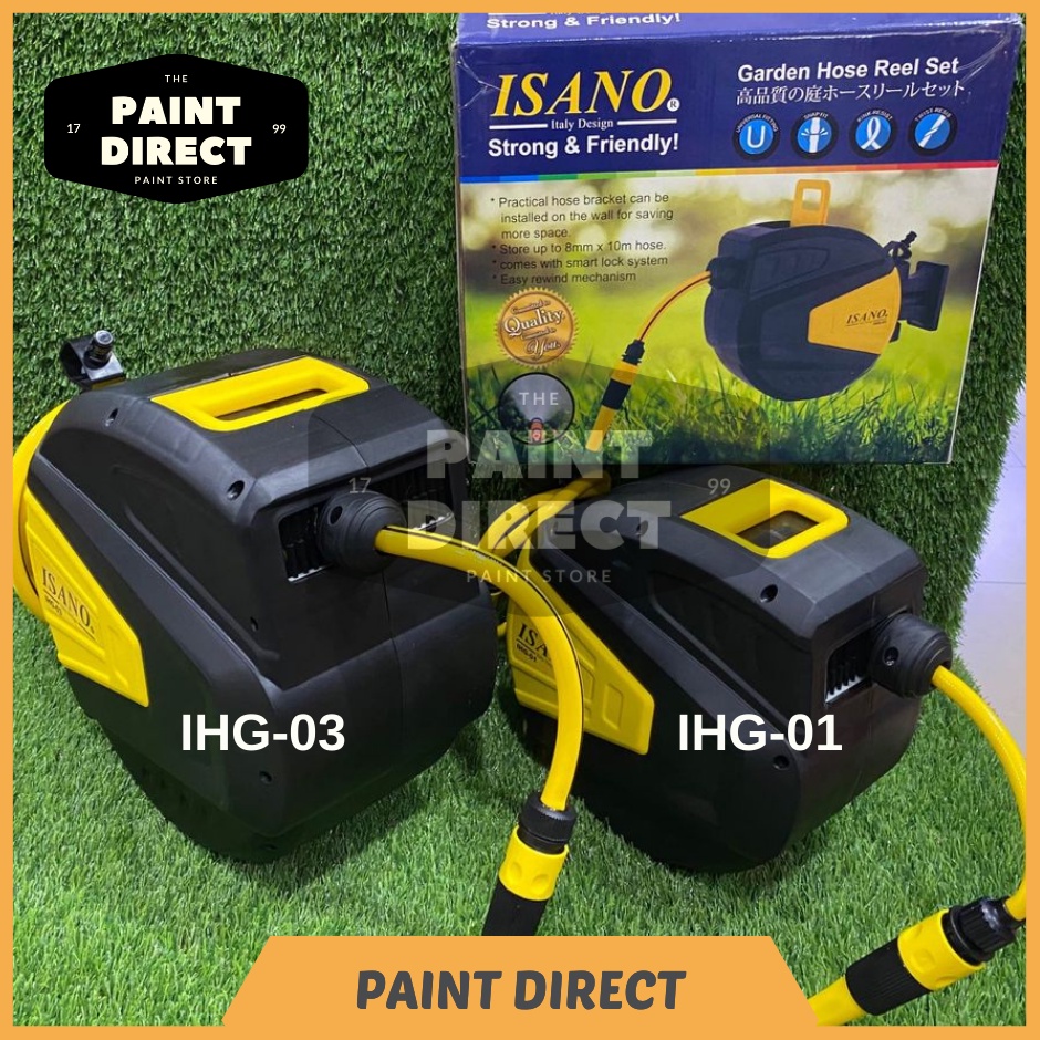 ISANO 10M & 20M Wall Mounted Automatic Reel Retractable Water Hose Reel ...