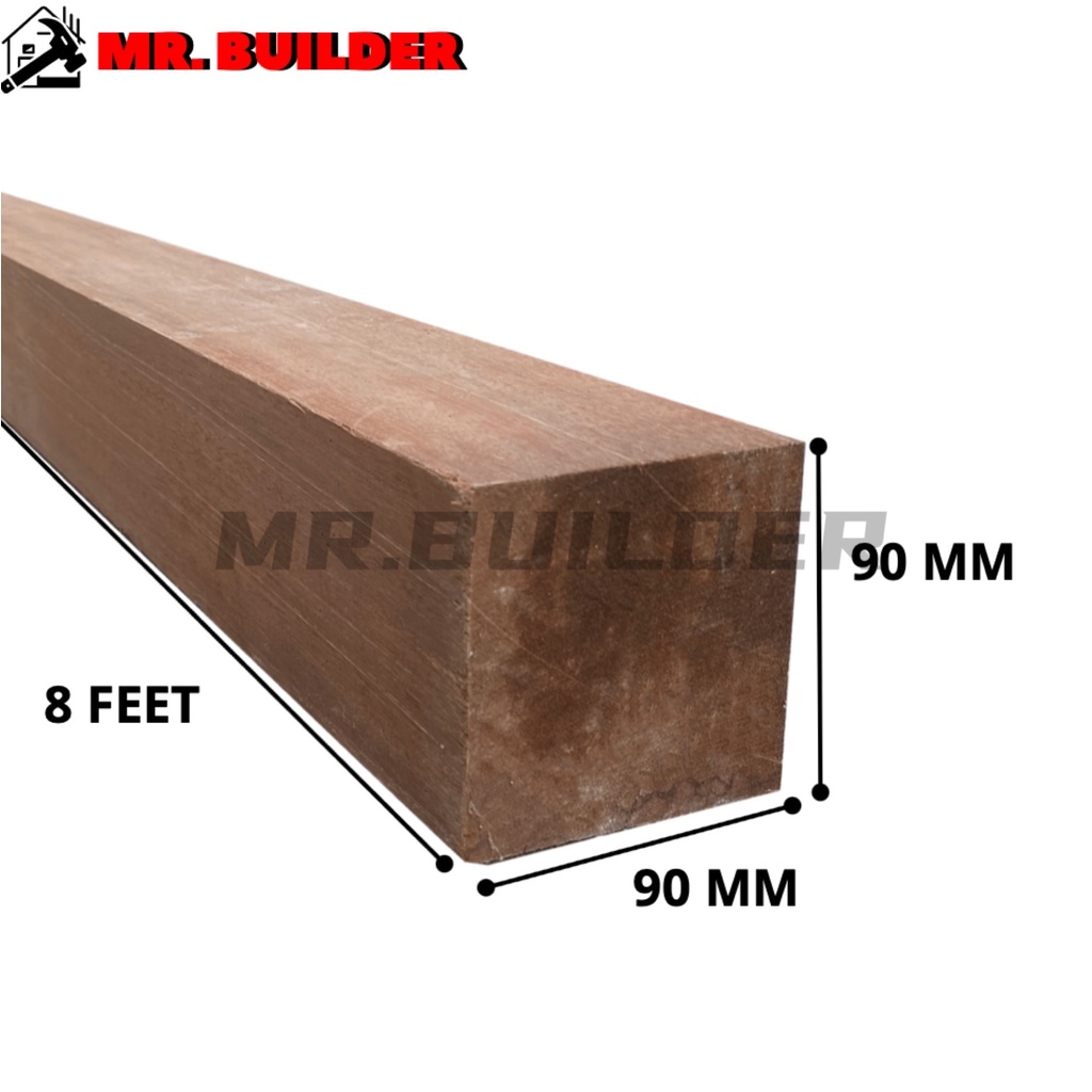 MR.BUILDER 90MM x 90MM Resak Wood Kayu Resak Ketam 4"x4" Siap Ketam 4x4 ...