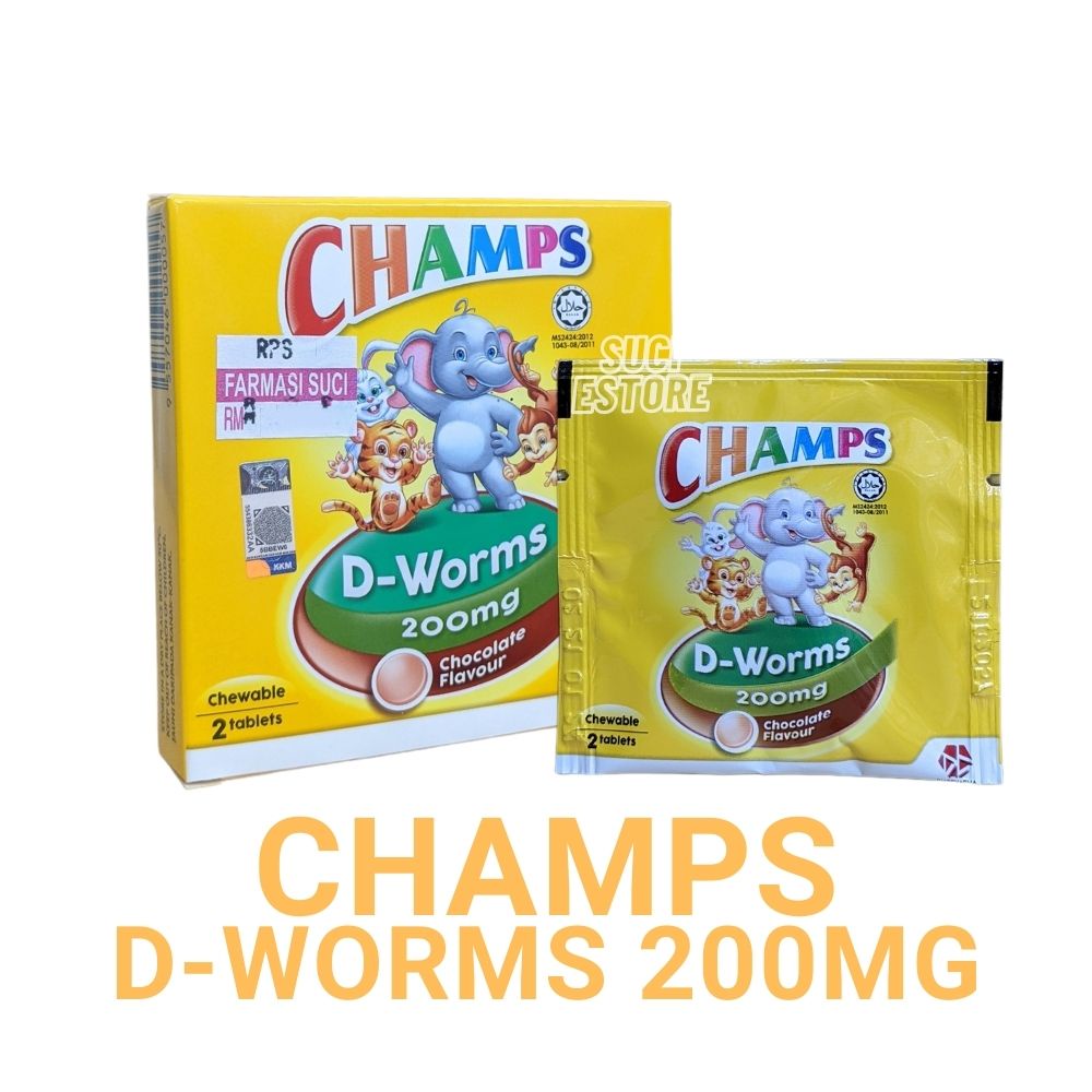CHAMPS D-WORMS CHOCOLATE Chewable 2 Tablets | Shopee Malaysia