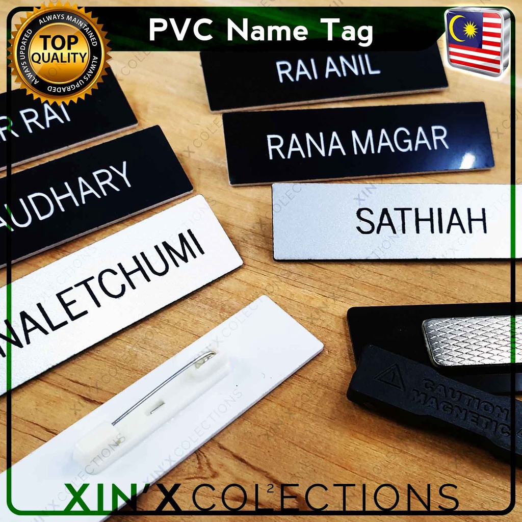 Name Tag Nama Laser Engraving MANGET/ PIN Sekolah Murid Kakitangan ...