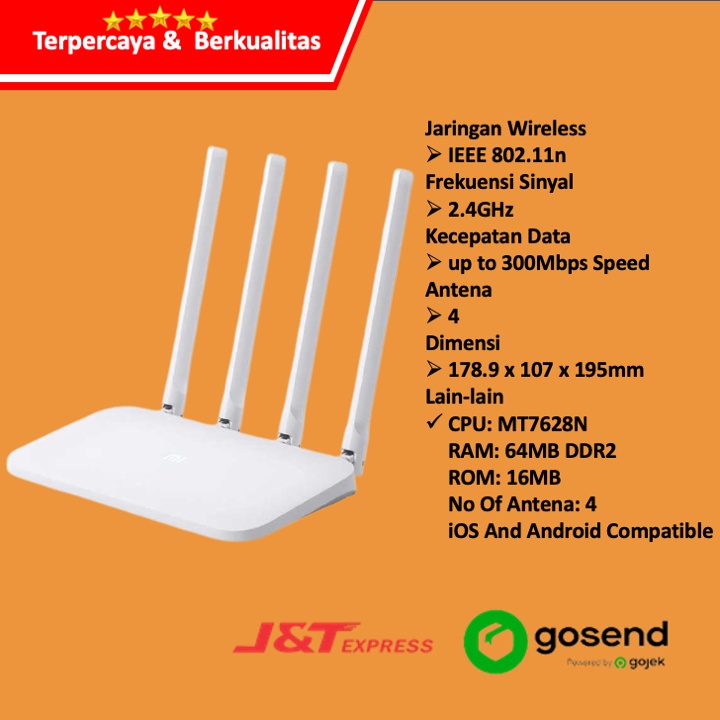 Xiaomi Mi Wifi Router 4C 4g Wireless APP Control 300Mbps 64MB 4 Antenna ...