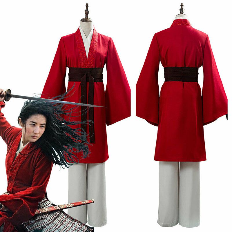 Mulan Hua Chinese Hanfu Cosplay Costume Women Girl Dress Halloween Wig ...