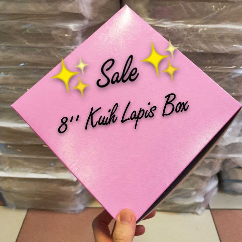 8'' Kuih Lapis Box - Pink Colour Cake Box - Kotak Kuih Lapis Warna Pink ...