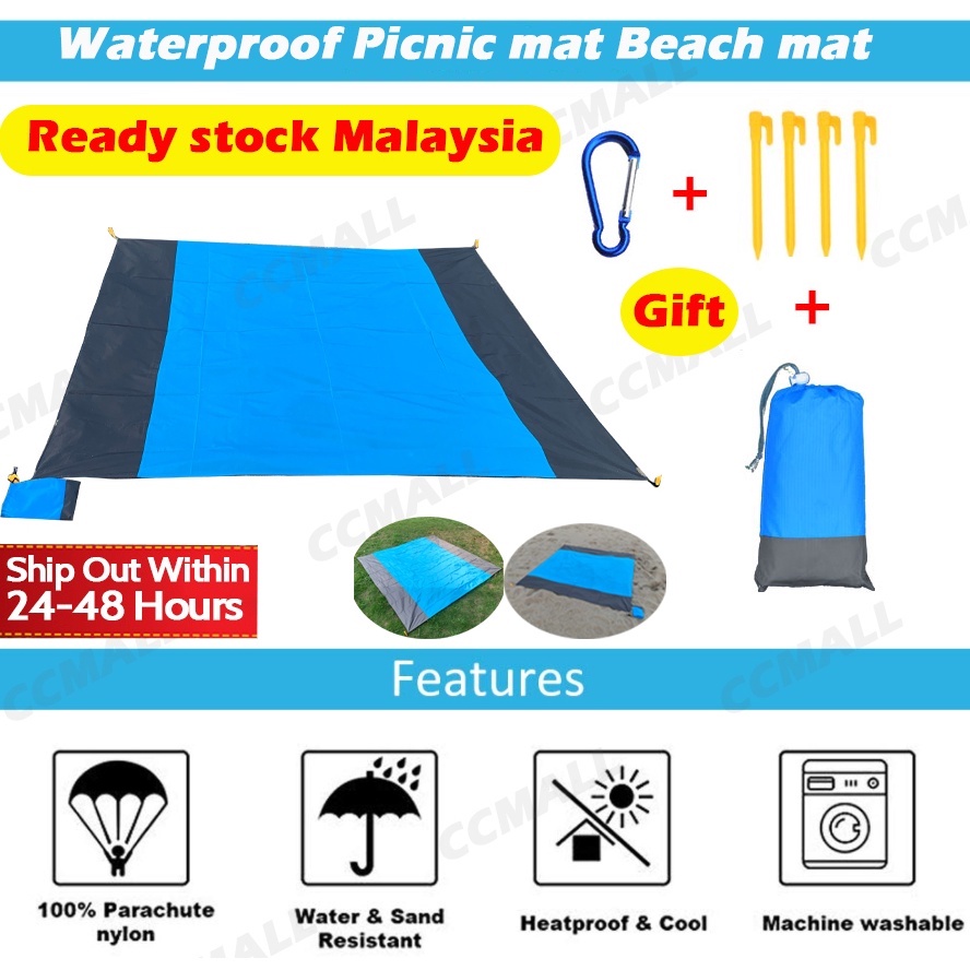 Waterproof Pocket Picnic Mat Outdoor Camping Beach Mat Waterproof Plaid ...