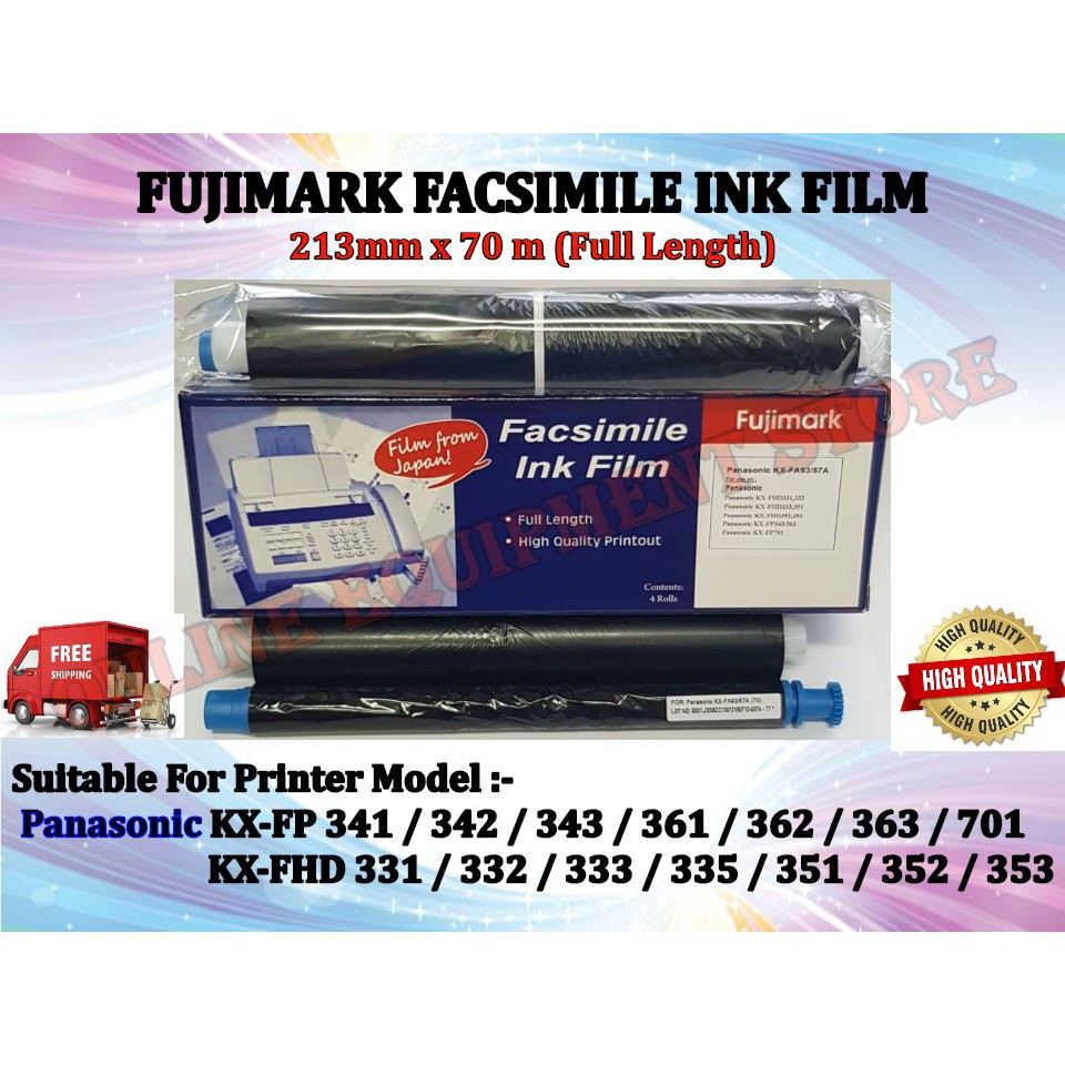 Panasonic KX-FP701 / KX-FP343 / KX-FA57E 57E FAX INK FILM PANASONIC ...
