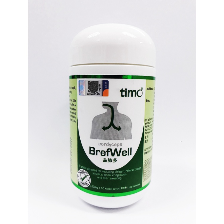 [NEW LOOK] Timo BrefWell 450mg Vegetarian Capsule 50's (Cordyceps ...