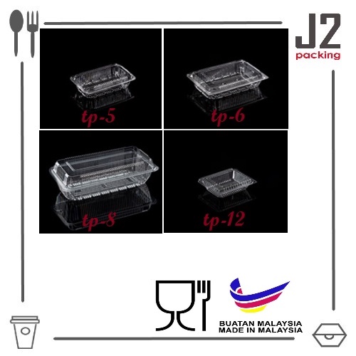 Ops Clamshell TP-5 TP-6 TP-8 TP-12 / Clear Disposable Plastic Food Tray ...