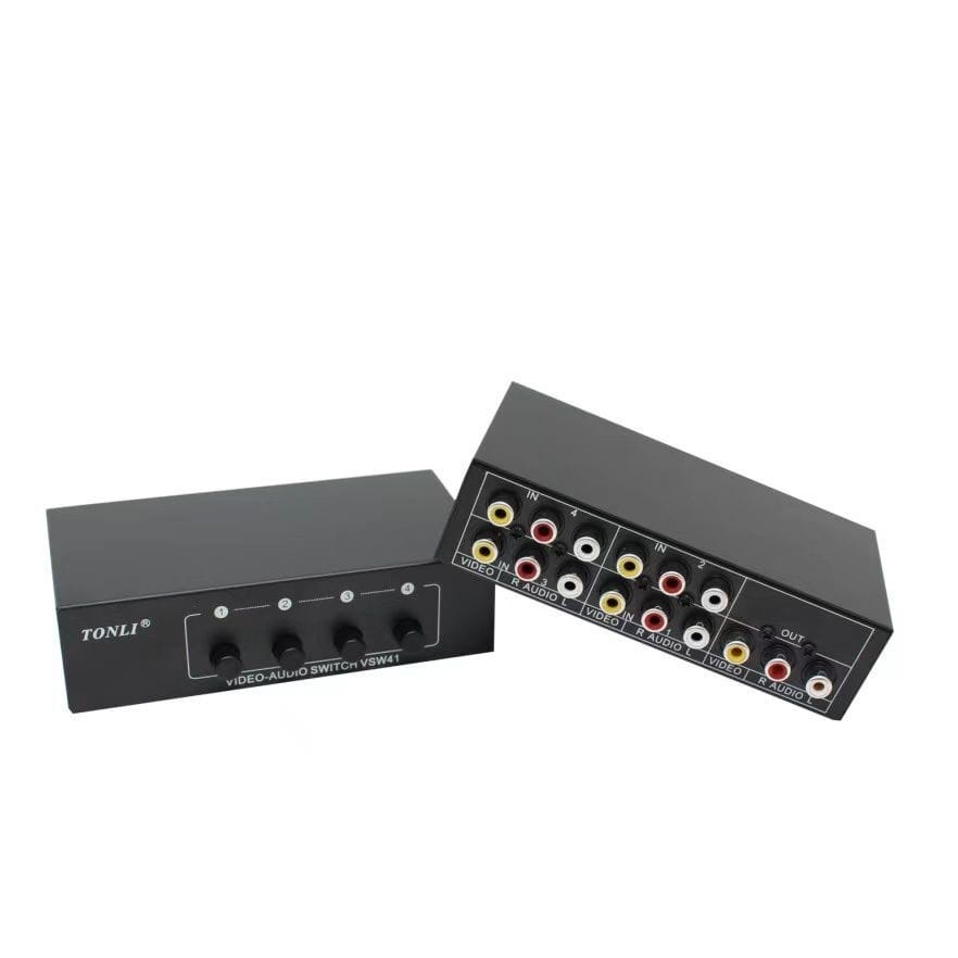 AUDIO VIDEO SELECTOR 4 IN 2 OUT VSW41 AV RCA SPLITTER / SELECTER ...