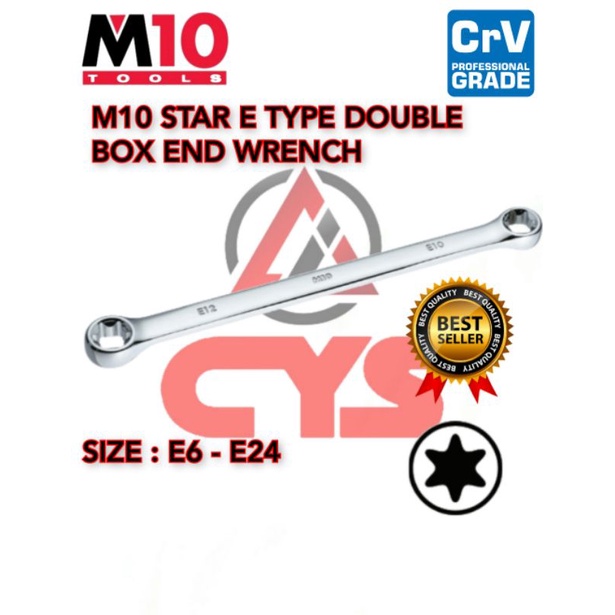 [100% ORIGINAL] M10 STAR E TYPE DOUBLE BOX END WRENCH / TORX STAR WRENCH (MADE IN TAIWAN ...