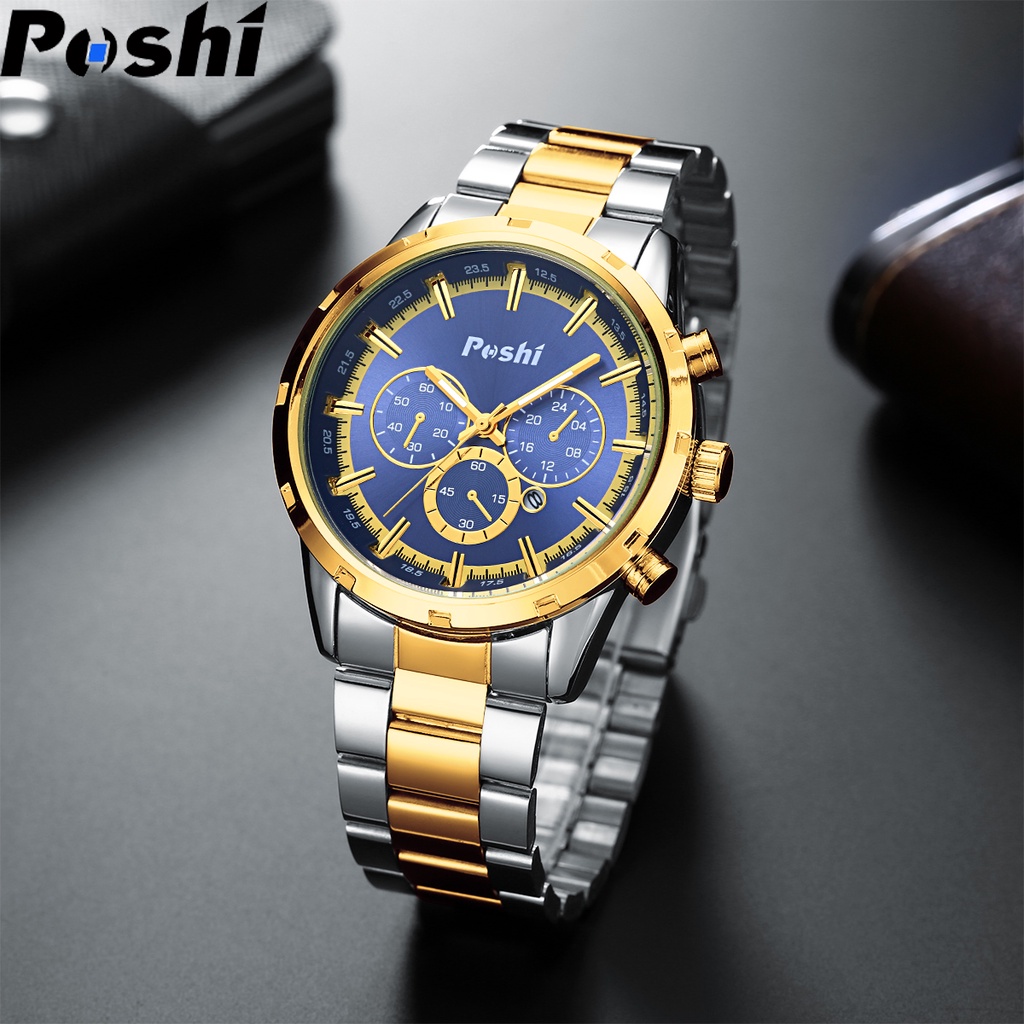 POSHI Men's g shock Chronograph Waterproof Sport Quartz Stainless Steel ...