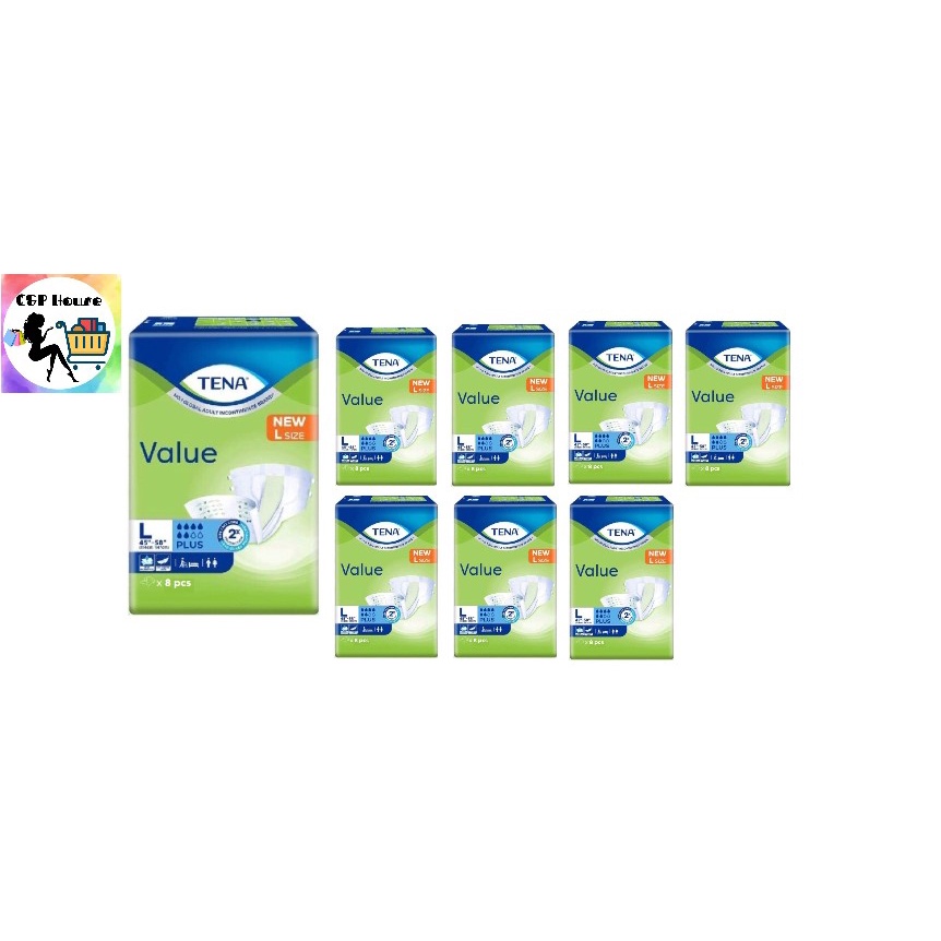 (Ready Stock) TENA Value Adult Diaper Size L 64's (8's x 8 Packs) | Shopee Malaysia