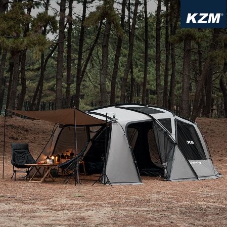 KZM New X5 4-5 Person Tent - Grey , Outdoor Tent Khemah Camping (100% ...