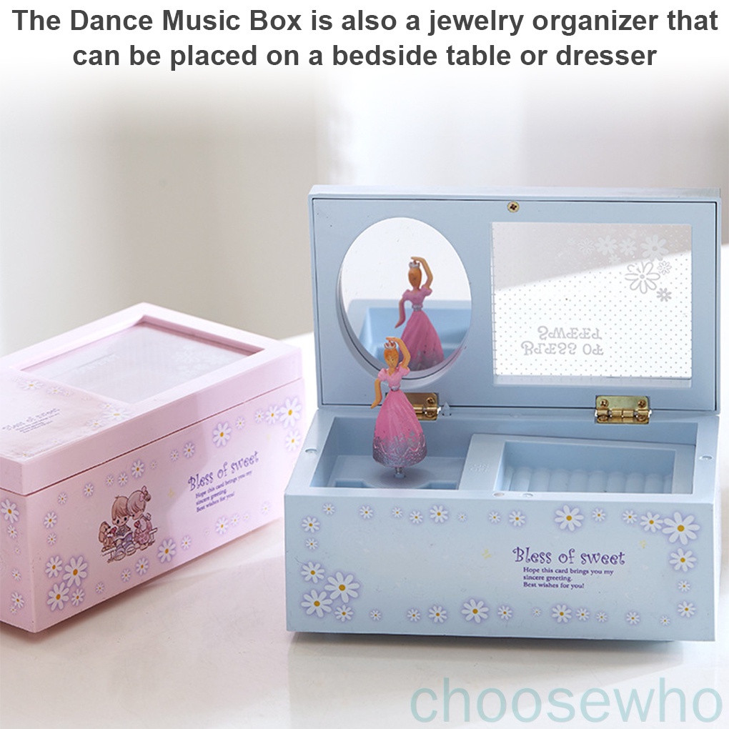 [CHOO] Music Box Rotating Jewelry Storage Case Rectangular Clear ...
