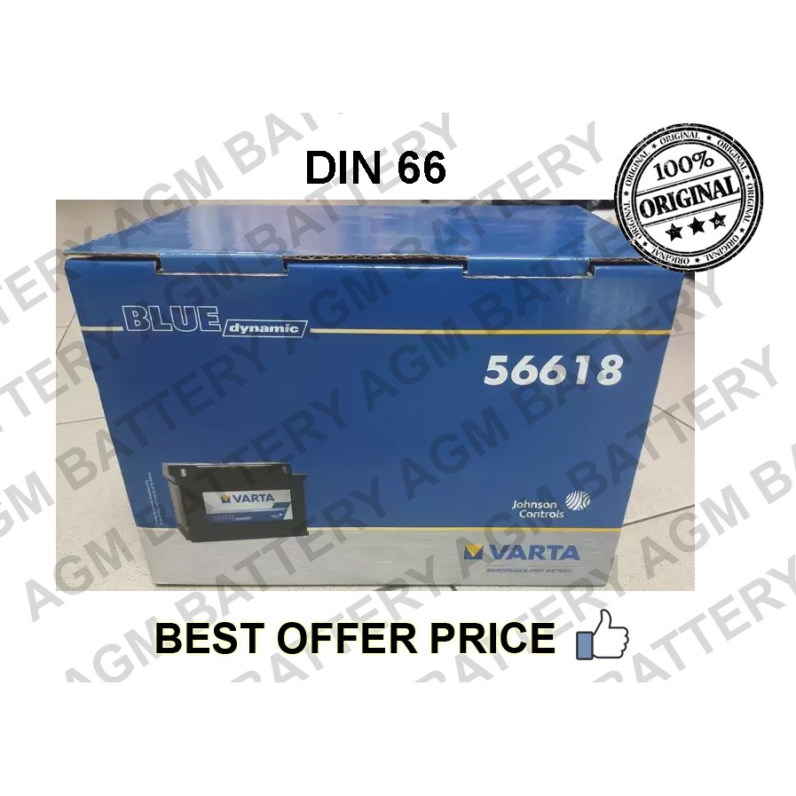 VARTA DIN66 (56618) BLUE BATTERY (13 MONTHS WARRANTY) | Shopee Malaysia