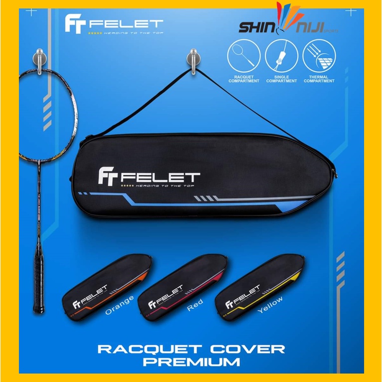 Felet Fleet Premium Racquet Cover Bag Racket Cover & FT 1.0 Fabric Bag ...