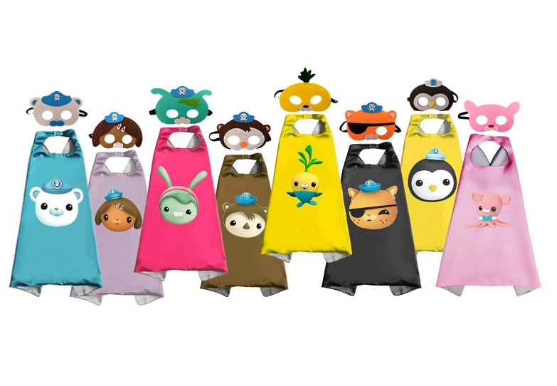 Jomparty Octonauts Cosplay Birthday Cape Mask Halloween Party Costume ...