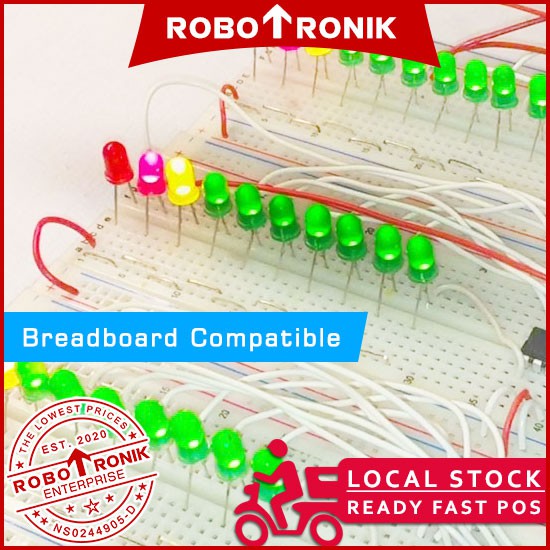 LED 3mm 5mm 10mm Diffused / Clear [Red Green Yellow Blue Orange Purple] Arduino UNO Breadboard ...