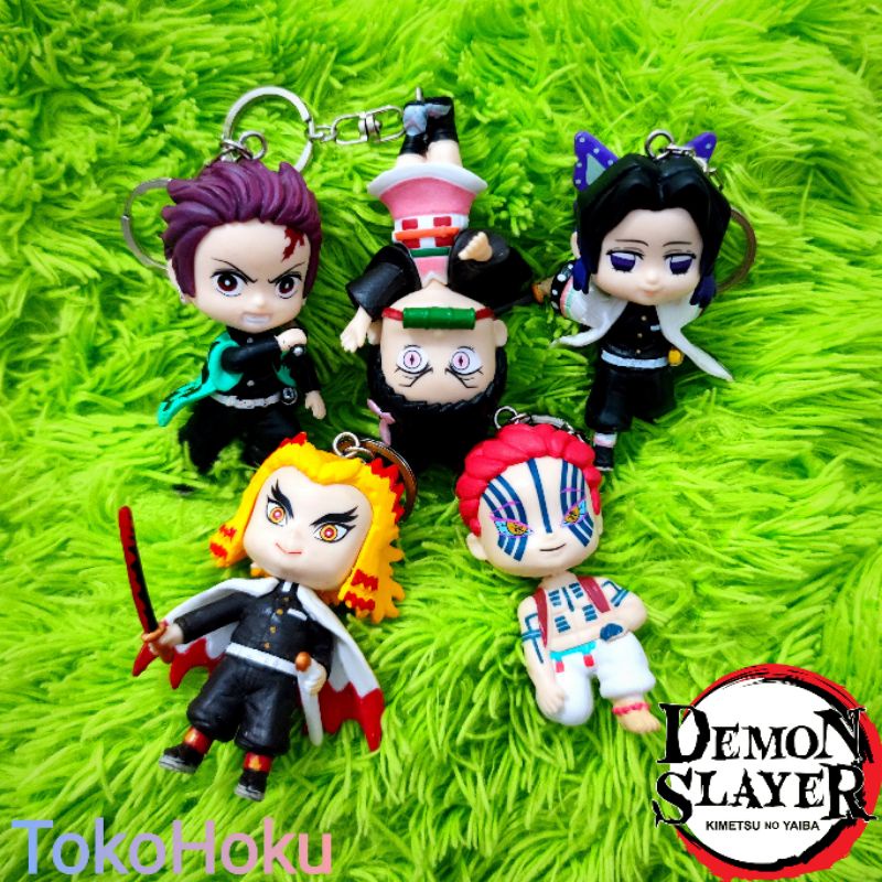 GANTUNGAN Demon Slayer Keychain Kimetsu no Yaiba Mugen Train Akaza ...