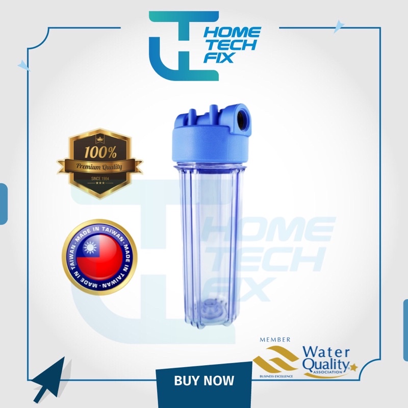 ECOTECH 10" DOUBLE O RING CLEAR WATER FILTER HOUSING 3/4" PORTS ...