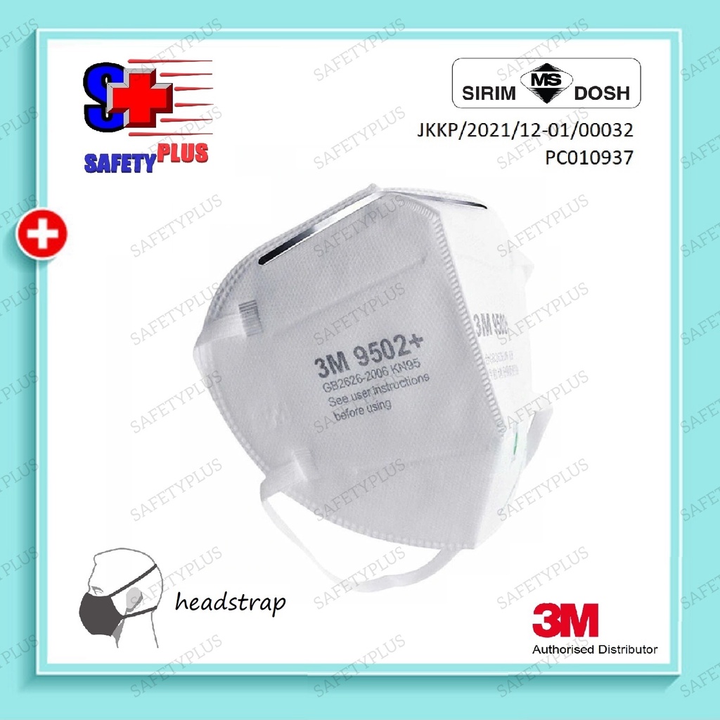 3M 9502 9502+ N95 / KN95 Dual Standards Disposable Respirator Mask Ready Stock( 50 pcs / box ...